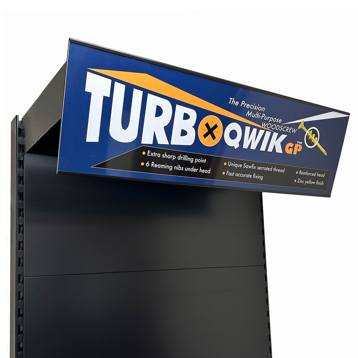 Angled Graphic Header Frame - 1.0m - Black — KAS Shopfittings