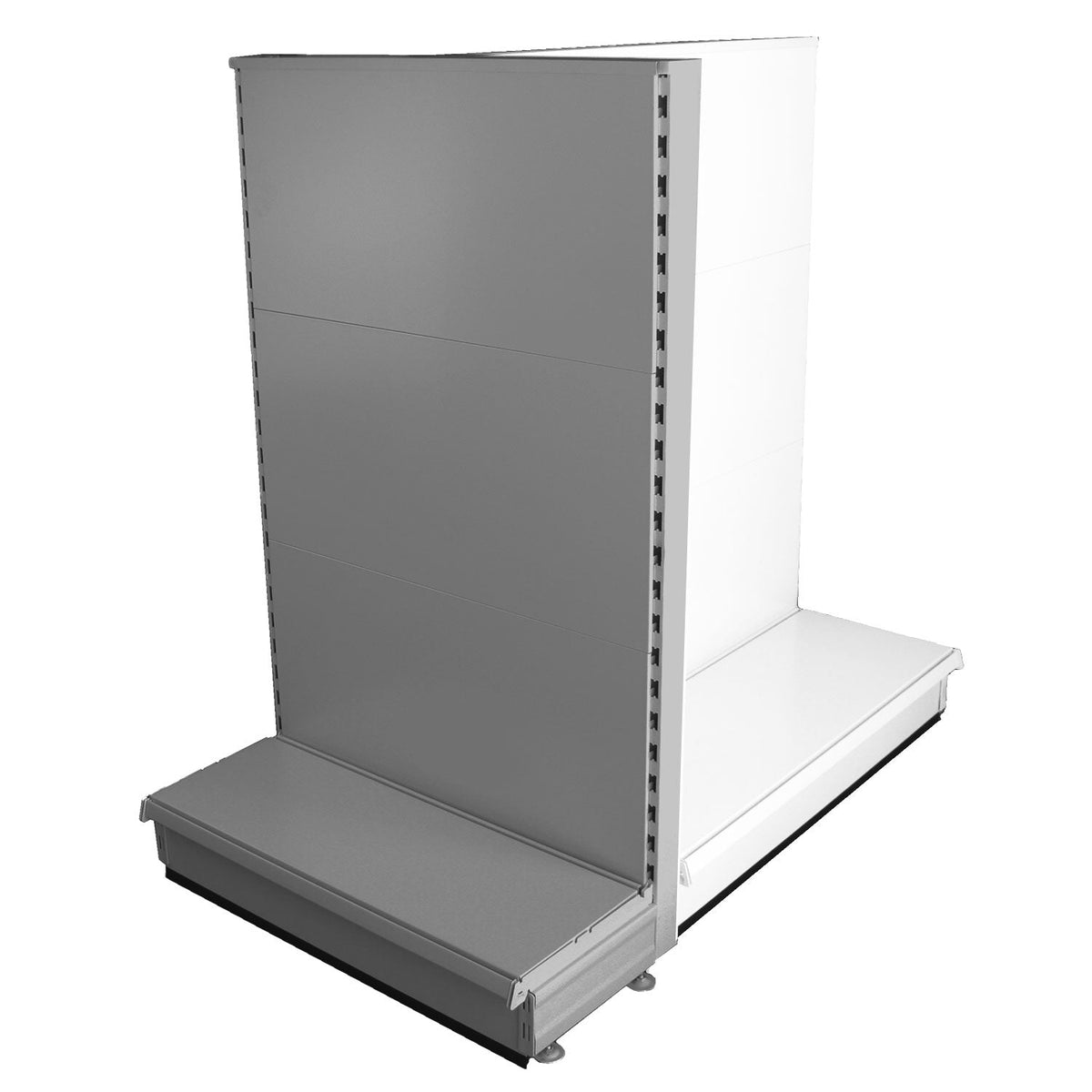 K50 Gondola End Unit - Silver - 1.3m high, plain back, 57cm deep base ...
