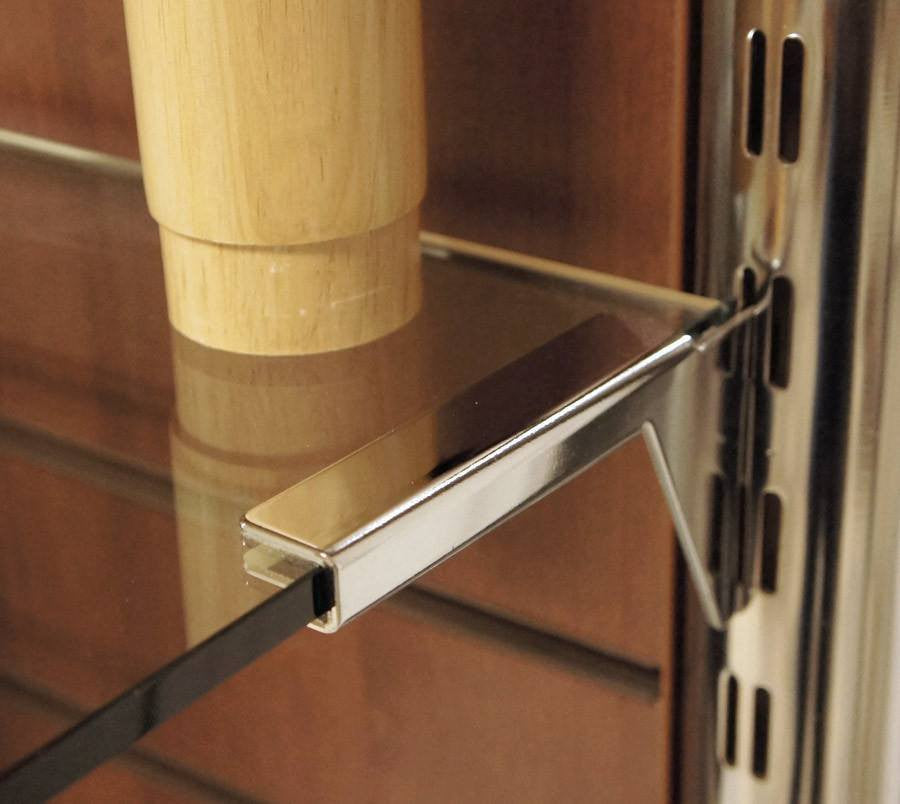 Clamp Style Shelf Bracket for Glass Shelves — KAS Shopfittings