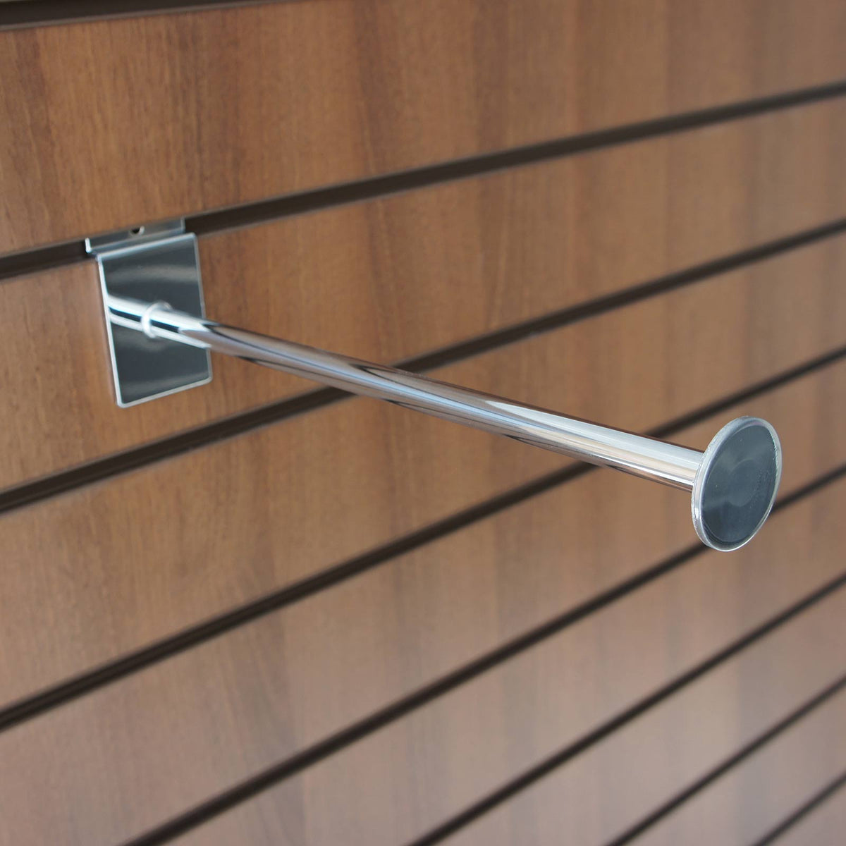 Straight Round Arm with Disc End for Slatwall — KAS Shopfittings